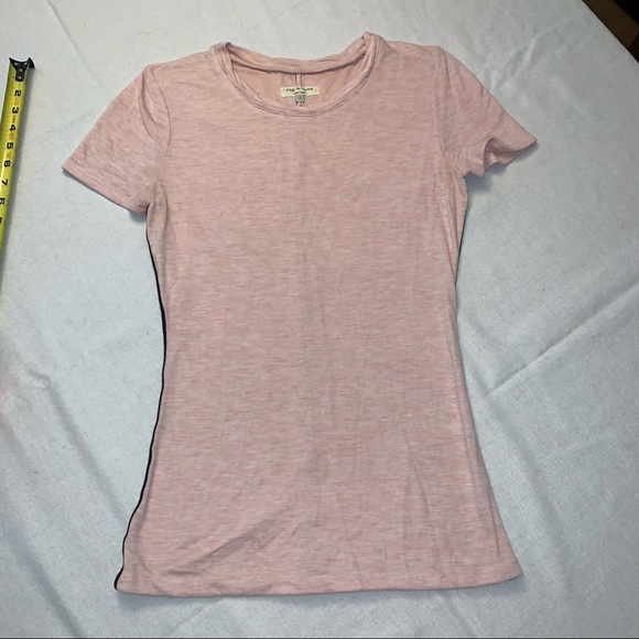 rag & bone | Tops | Rag Bone Pink Shot Sleeved Tshirt With Black Side ...